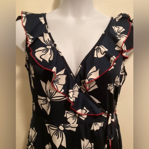 Susie Rose | Dresses | New Retro Pinup Navy Bow Pattern Wrap Dress Xxl ...